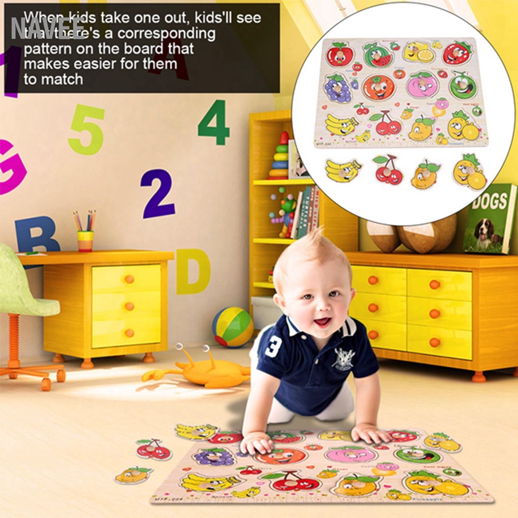 NAVEE ของเล่นเด็ก Montessori ปริศนาไม้ Hand Grab Board ชุดของเล่นเพื่อ ...