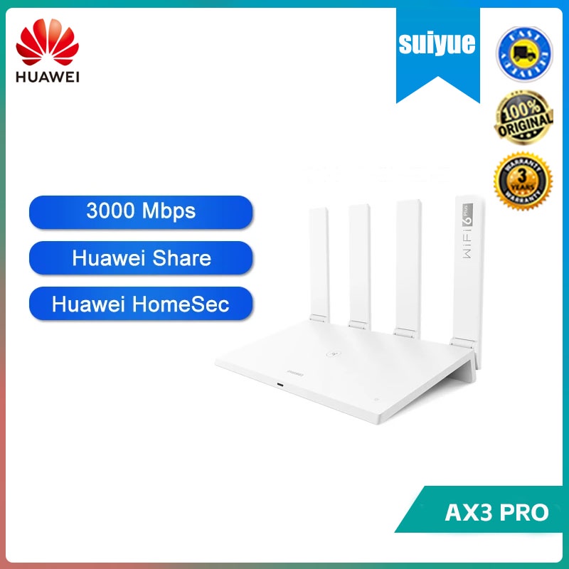 เราเตอร์ไร้สาย Huawei Router AX3 Pro WiFi 6+ 3000Mbps 2.4GHz 5GHz Dual-Band Gigabit Rate ...