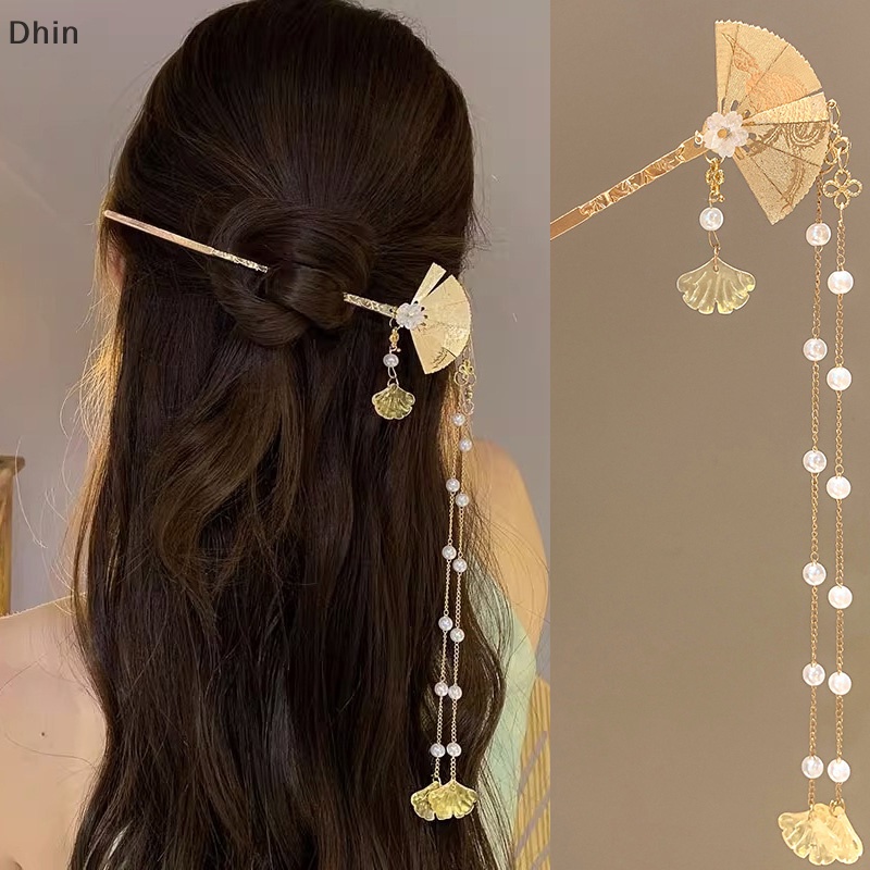 [Dhin] เครื่องประดับ กิ๊บติดผมโลหะ ลายดอกไม้ สไตล์จีนวินเทจ แฟชั่น ...