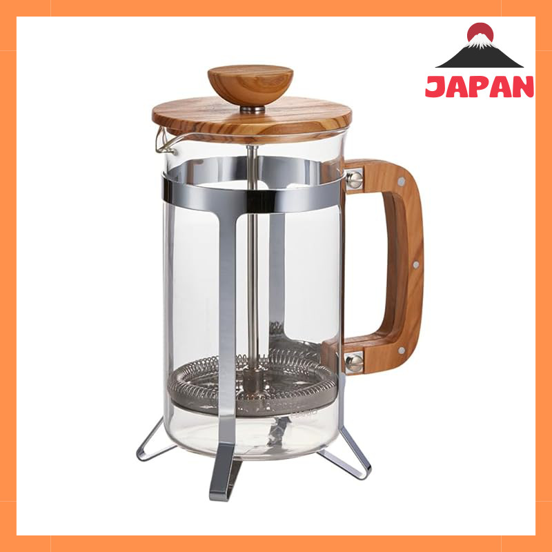 Hario Cafe Press Wood เครื่องชงกาแฟ French Press มะกอก แก้วทนความร้อน ความจุ 4 ถ้วย Usable ...