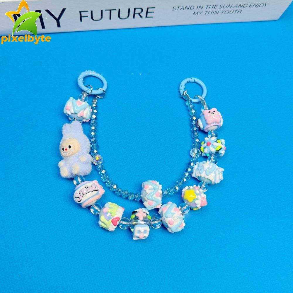 Pixelbyte Crybaby พวงกุญแจ, คริสตัล Kawaii Labubu พวงกุญแจ, น่ารัก Handmade กระเป๋า Charm เรซิ่น ...