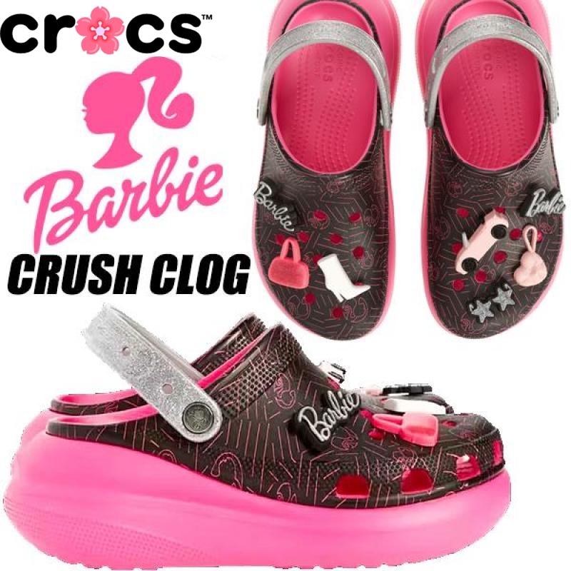 croc barbie crush clog รองเท้าพื้นหนา สลิปเปอร์น่ารัก#208819 | Shopee ...