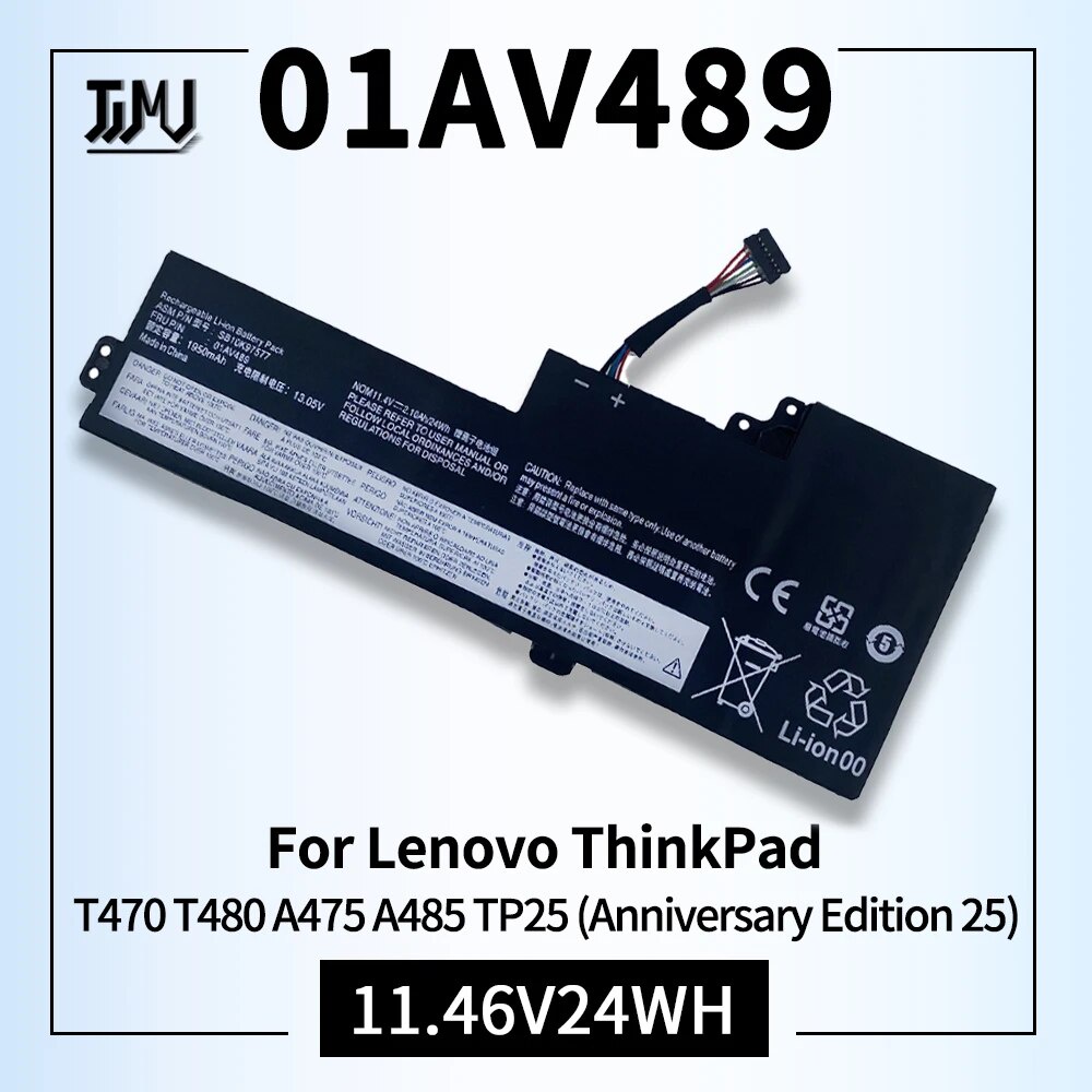 01AV489 T470 T480 แบตเตอรี่ for Lenovo ThinkPad A475 A485 TP25 Series ...