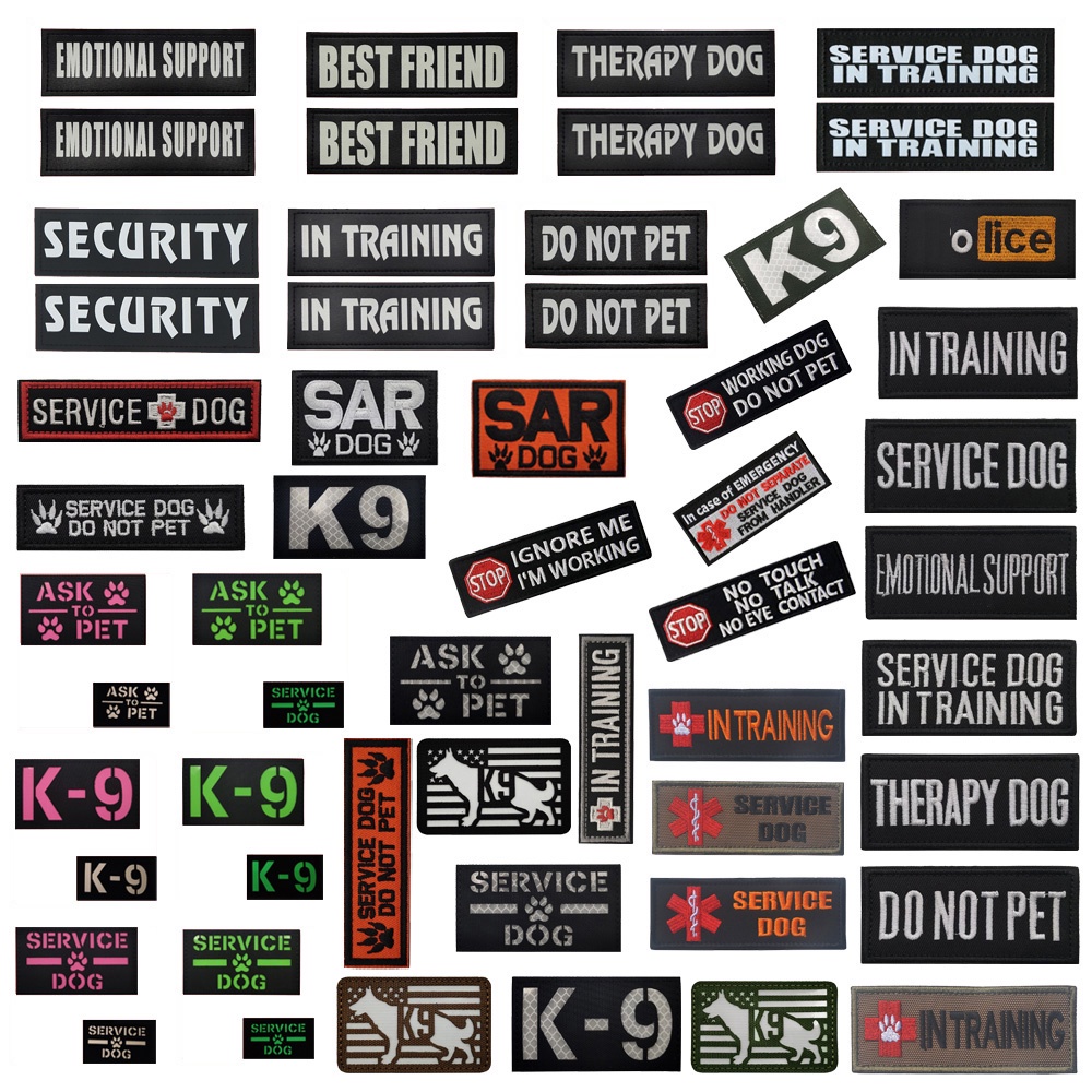 Velcro Patch ASK TO PET Luminous PET Strap Sticker Service Dog K9 Dog ...