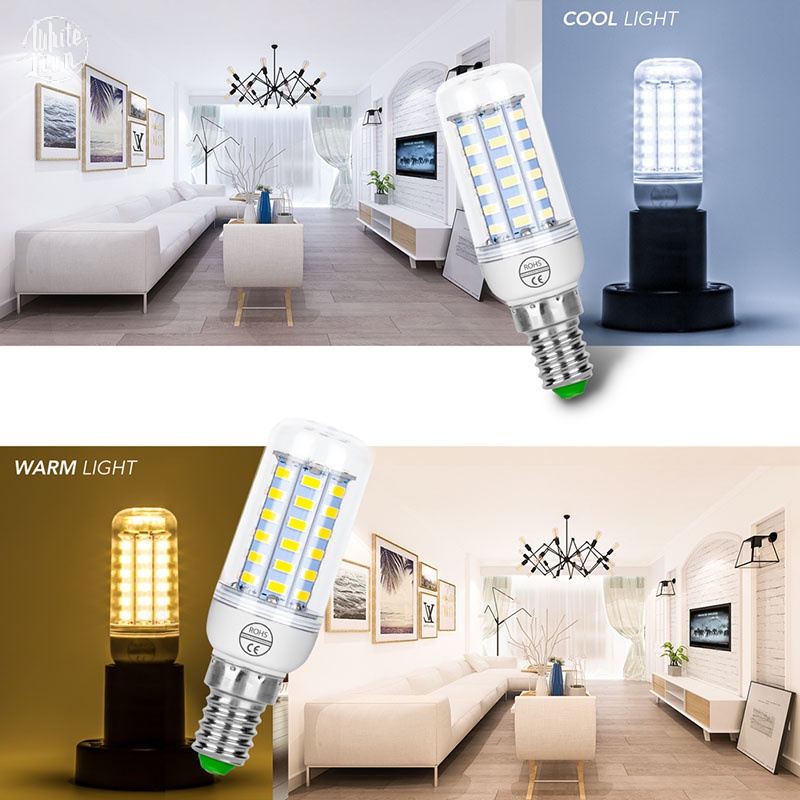 Wl| ใหม่ หลอดไฟ LED E27 E14 220V อัจฉริยะ IC สีขาวเย็น ข้าวโพด | Shopee Thailand