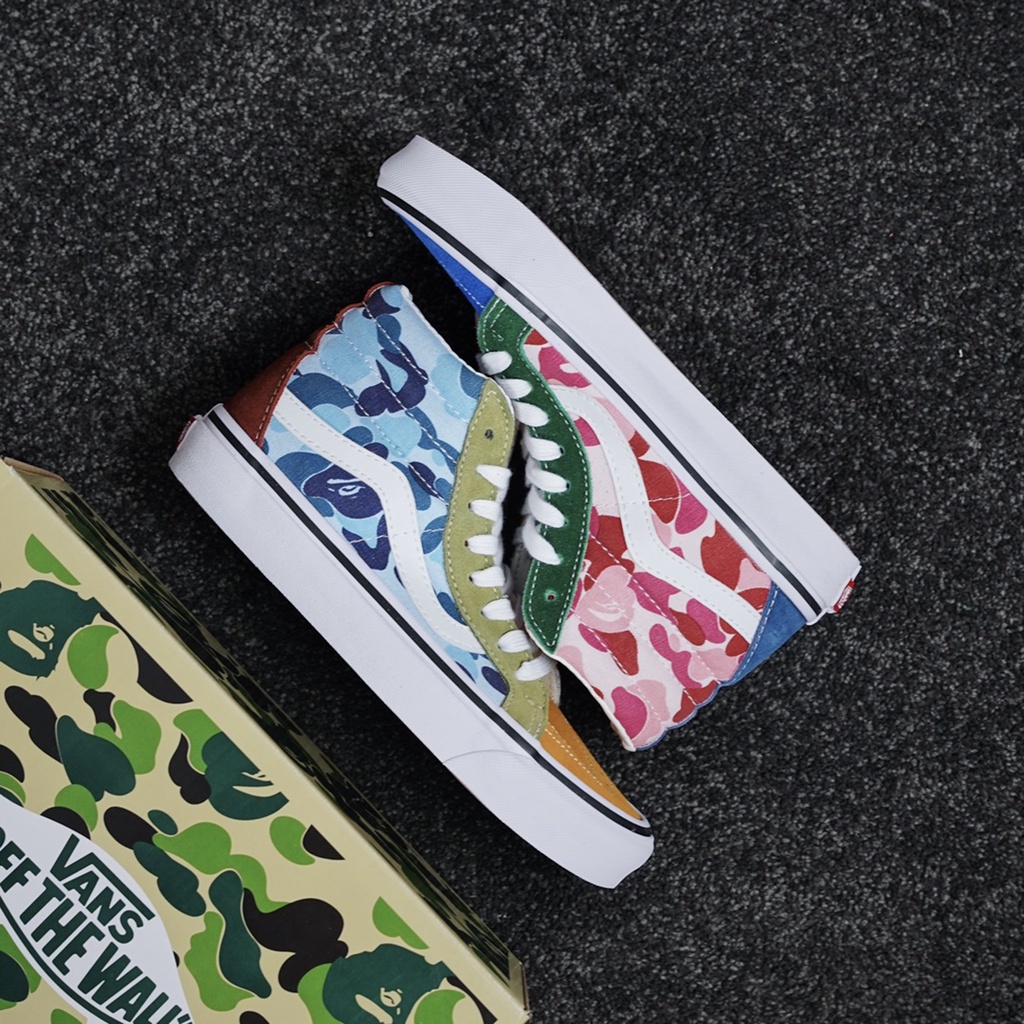 (spots)The New hBAPE x Vans Sk8-Hi High-Top Casual Sneakers shose 36-44 ...