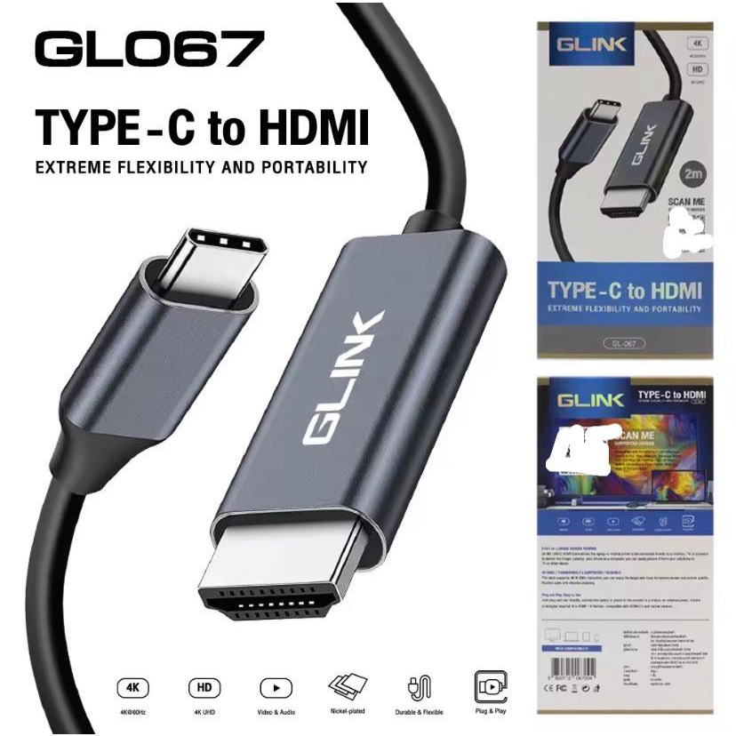 GLINK GL-067 ตัวแปลงเชื่อมทีวี รองรับ M1 Moniter Type-C TO HDMI ...