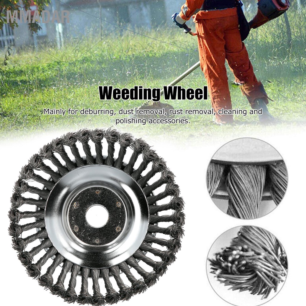 MMADAR 8in Trimmer วัชพืชหัวแปรง Universal Steel ลวด Weeding Wheel Lawn ...