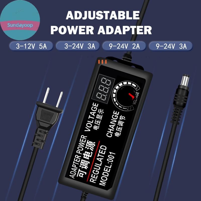 Sund ปรับอะแดปเตอร์จ่ายไฟ AC ถึง 3-12V 9-24V 3-24V 5A 3A Universal อะแด ...
