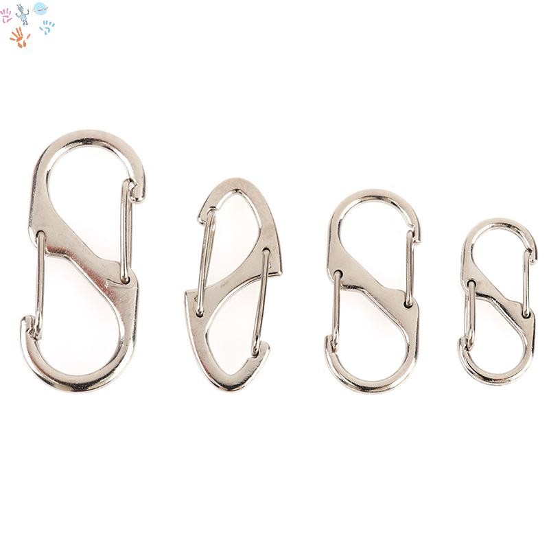 [KEW] 10 ชิ้นสแตนเลส S ประเภทคาราบิเนอร์พร้อมตัวล็อคมินิพวงกุญแจตะขอ VN ...