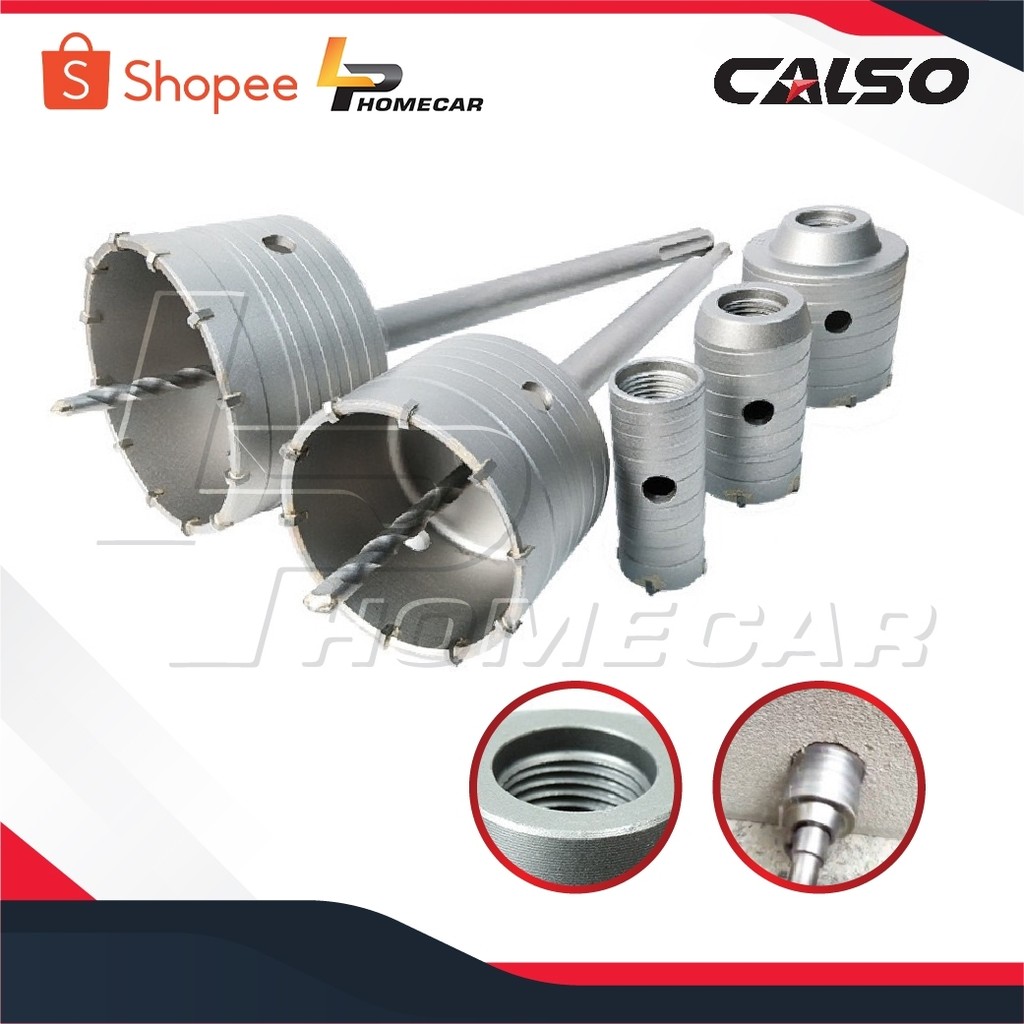 CALSO โฮลซอเจาะคอนกรีต ดอกโฮลซอเจาะปูน ติดคาร์ไบด์ แกน SDS Plus ใช้กับสว่านโรตารี่ [ มีขนาด 30 ...