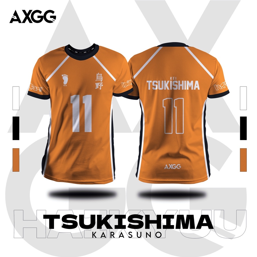 Axgg เสื้อเชิ้ต ลายการ์ตูนอนิเมะ Haikyuu Karasuno Tsukishima | Shopee ...