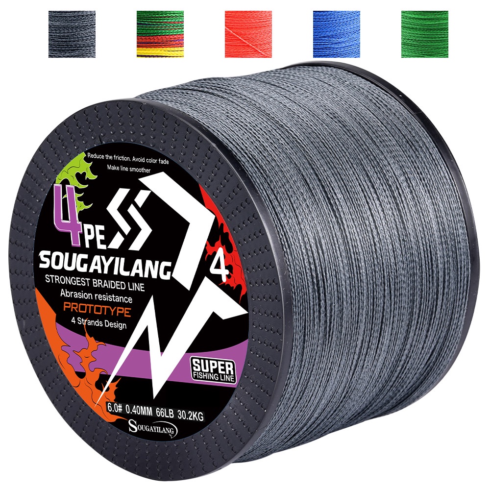 Sougayilang 4 Strands 100M,300M PE Braided Fishing Line 18-66LB Smooth and Durable Fishing Line ...