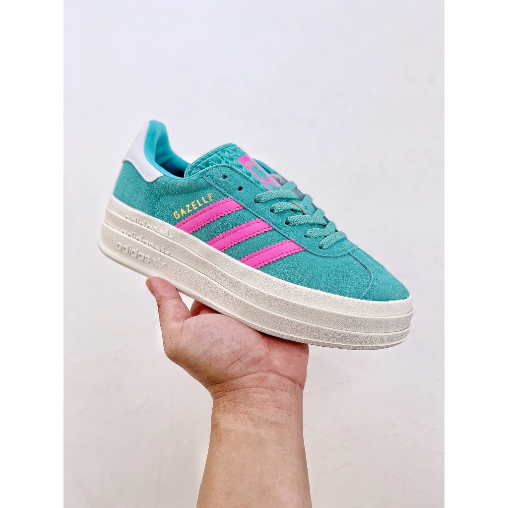 Genuine Adidas Gazelle Bold W สวมกันลื่นป้องกันการลื่นไถลแฟชั่นวินเทจ ...