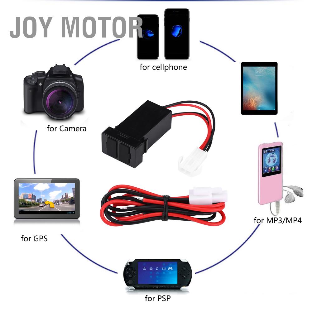 JOY Motor 12V-24V 2.1A พอร์ต USB คู่ รถ ปลั๊กอะแดปเตอร์ชาร์จไฟสำหรับ ...