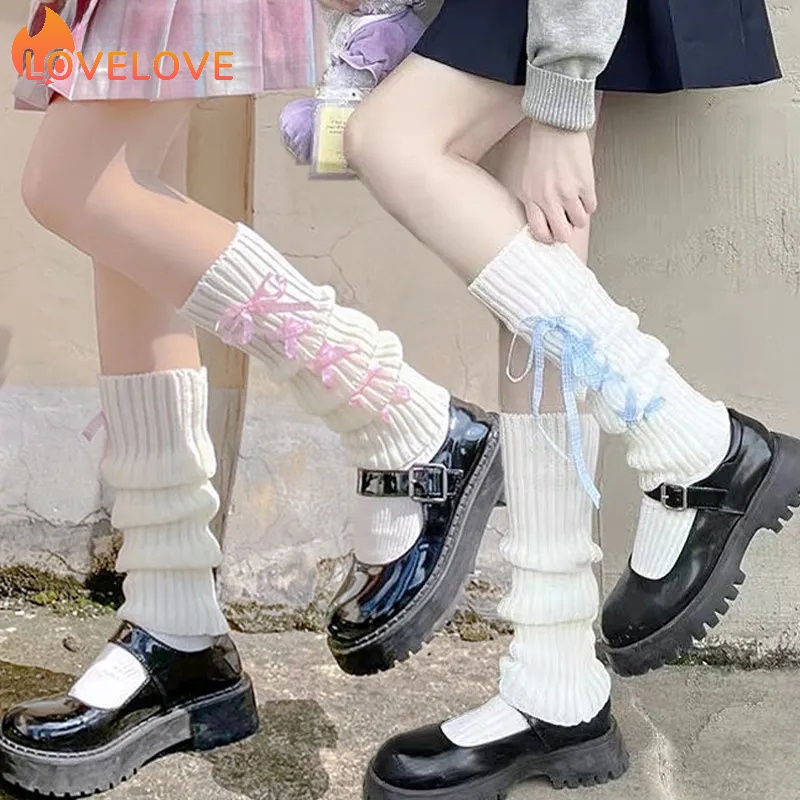 ปลอกสวมหุ้มข้อเท้า ประดับริบบิ้น JK Lolita Y2K อบอุ่น แฟชั่น 1 คู่ | Shopee Thailand