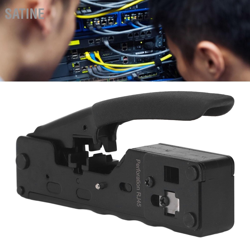 SaTine ชุดคีมจีบสายเคเบิล Ratcheting Net Cable Crimper Stripping ...