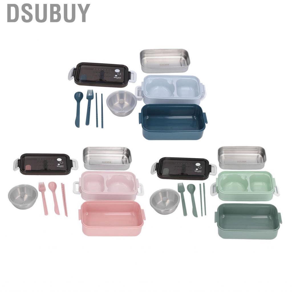Dsubuy Lunch Box Stainless Steel Thermal Bento Children Divided Food ...