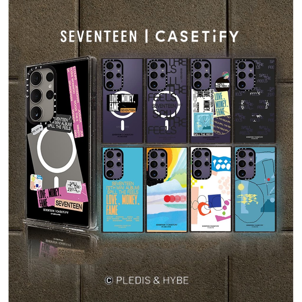 CASETiFY X SEVENTEEN All Impact แม่เหล็กดูด Black Edge Clear Samsung Galaxy S22 S23 S24 Ultra ...