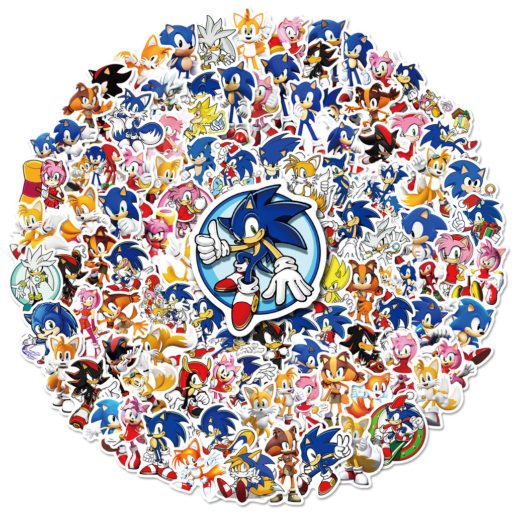 100Pcs/Set Sonic The Hedgehog Series B Stickers Waterproof Fashion DIY ...