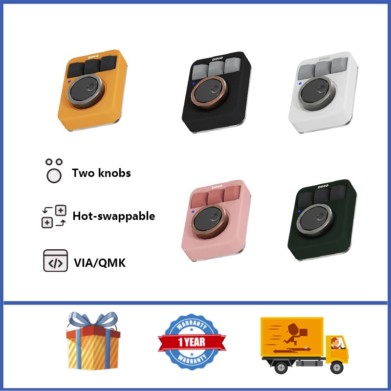 Doio KB03-01 คีย์บอร์ดอลูมิเนียมอัลลอยด์ 3 คีย์ RGB ขนาดเล็ก รองรับ VIA ...