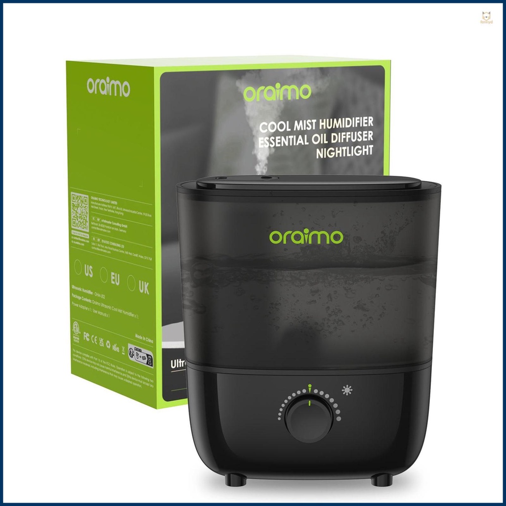 Oraimo OHM-U02 Black Humidifier with Adjustable Mist Levels for Better ...