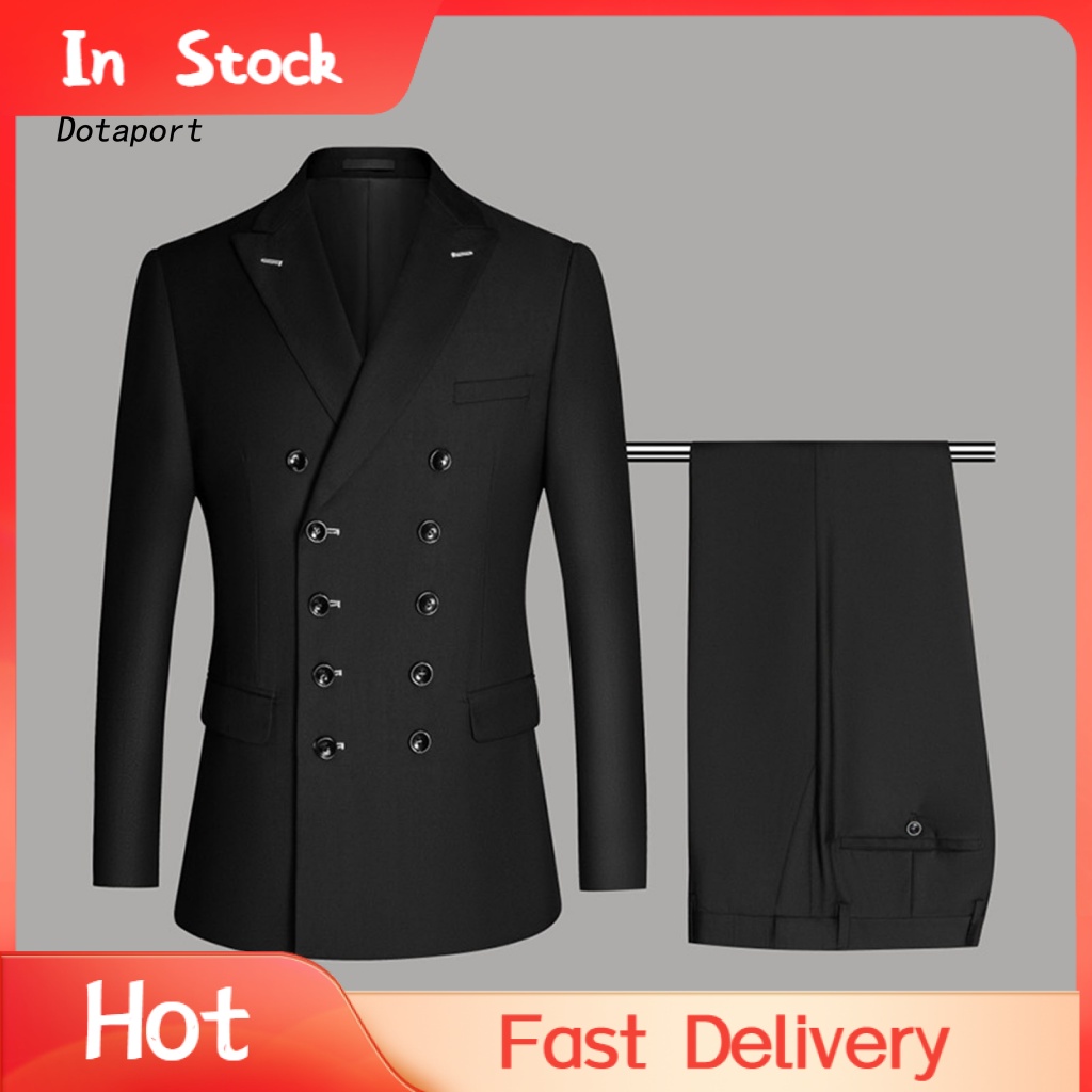 Kddt- เสื้อแจ็กเก็ตสูท กระดุมสองแถว 2 ชิ้น ต่อชุด | Shopee Thailand