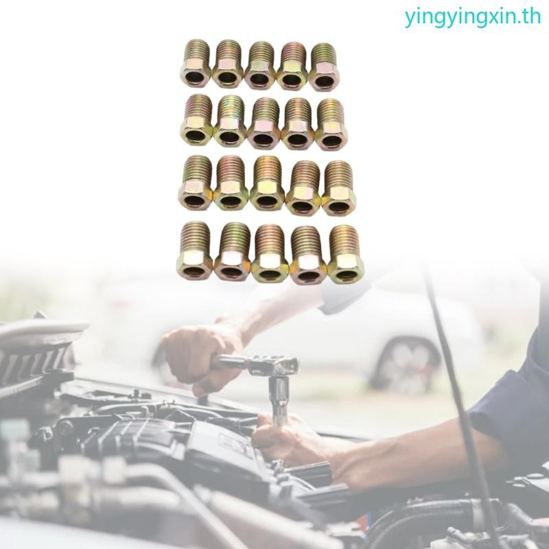 Yin 20x 3 8-24 Inverted Tube Nuts Fitting ภายในชิ้นส่วนรถยนต์ Gold ...
