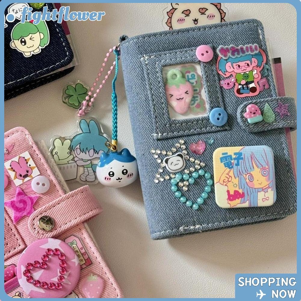 Fight Notebook Shell, M5 DIY คู่มือ, Ins Style Jeans Loose Leaf Learning Stationery สําหรับ ...