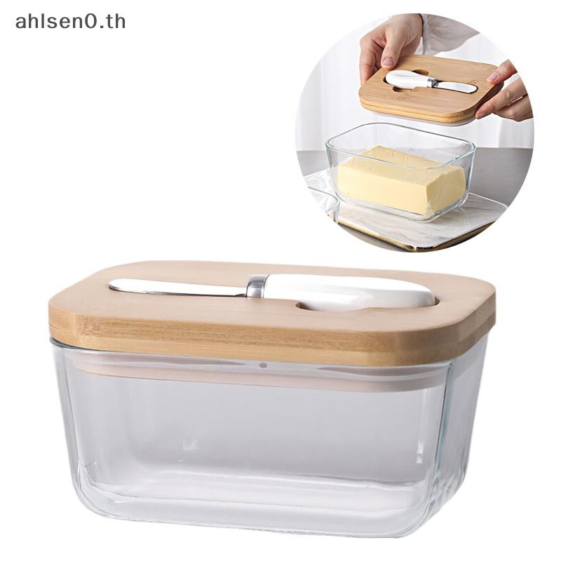 Ahlsen0 สี่เหลี่ยมผืนผ้าแก้วกล่องเนยครัวปิดผนึก Jar เซรามิคมีด Simple ในครัวเรือน Creative ...