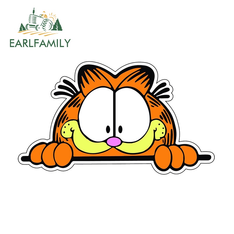 EARLFAMILY 13 ซม.Lazy Garfield Catรถสติกเกอร์รถจักรยานยนต์สกู๊ตเตอร์ ...