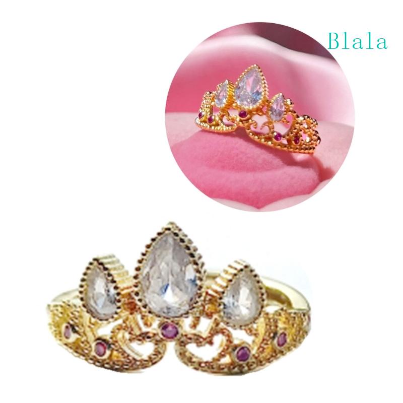 Blala แหวนแฟชั่น ประดับเพชร เพทาย รูปมงกุฎกลวง ปรับได้ สไตล์ยุโรป และอเมริกา | Shopee Thailand