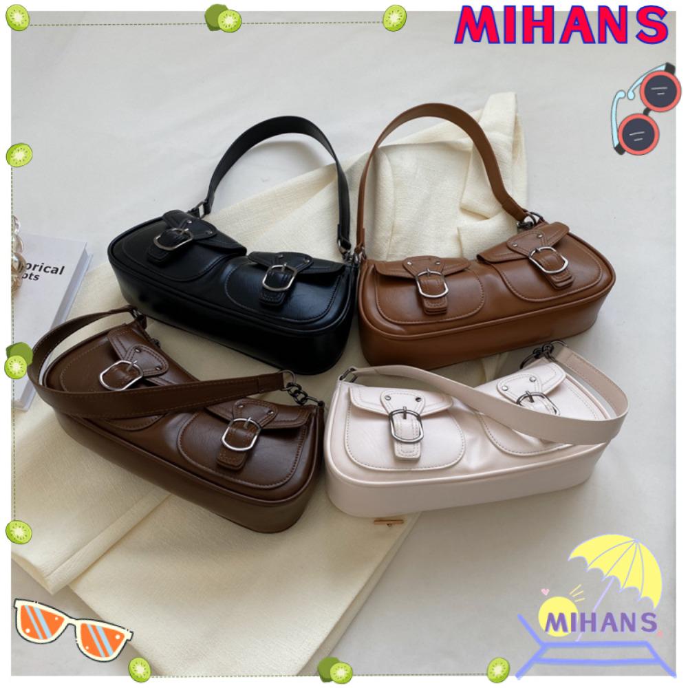 Mih กระเป๋าสะพายไหล่ หนัง PU ขนาดเล็ก พร้อมตัวล็อก โลหะ แฟชั่นสําหรับสตรี | Shopee Thailand