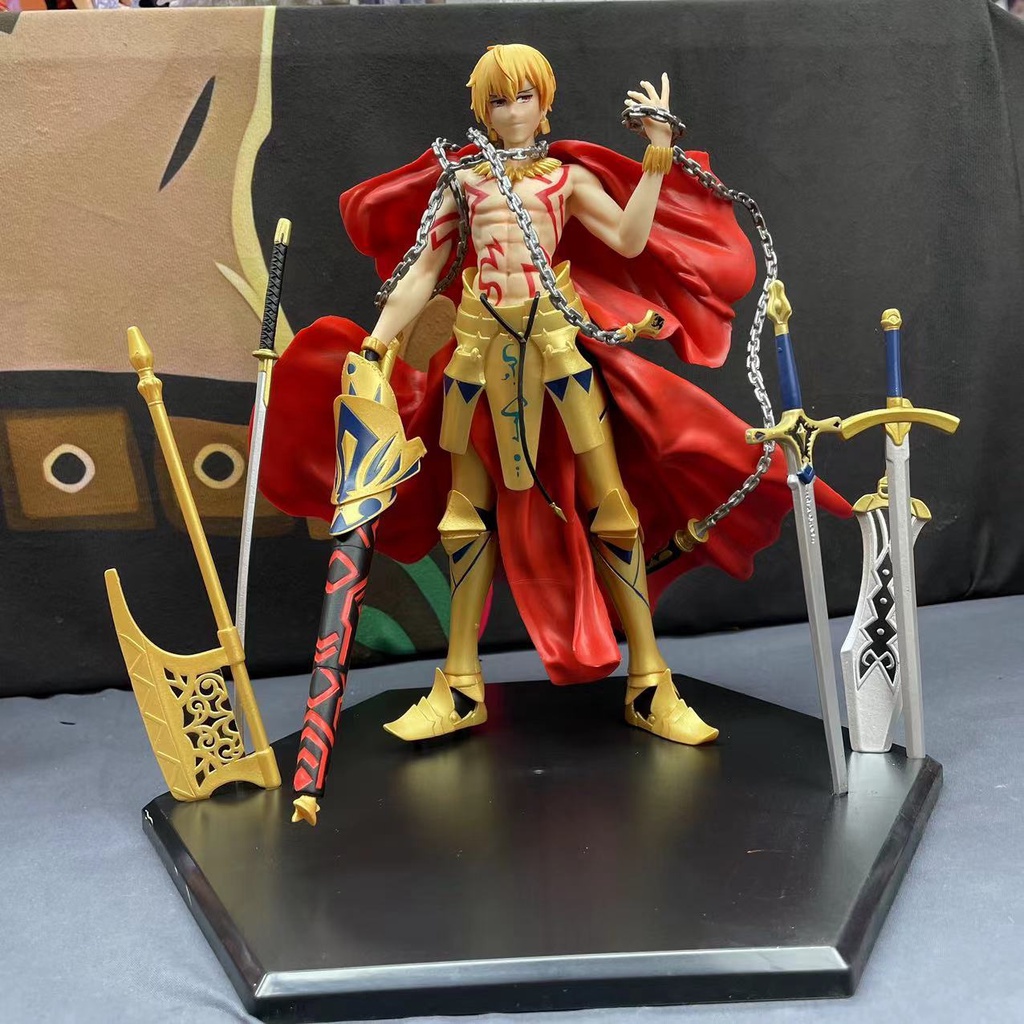 โมเดลฟิกเกอร์ รูปปั้นอนิเมะ Fate Night Fate FGO Gilgamesh Gold กระพริบ ...
