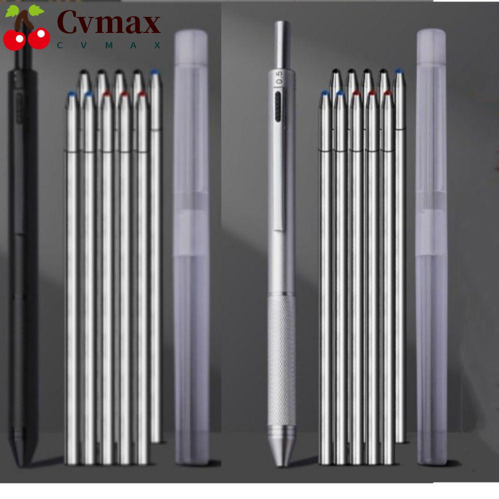 Cvmax ปากกาลูกลื่น 4 in 1 หมึกสีแดง น้ําเงิน ดํา ปากกาลูกลื่น กล่องโลหะ หลากสี ดินสอกด อเนก ...