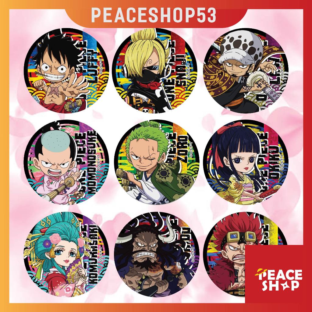 One Piece Luffy Zoro Law Vocaloid Badge Glitter One Piece Badge Set ...