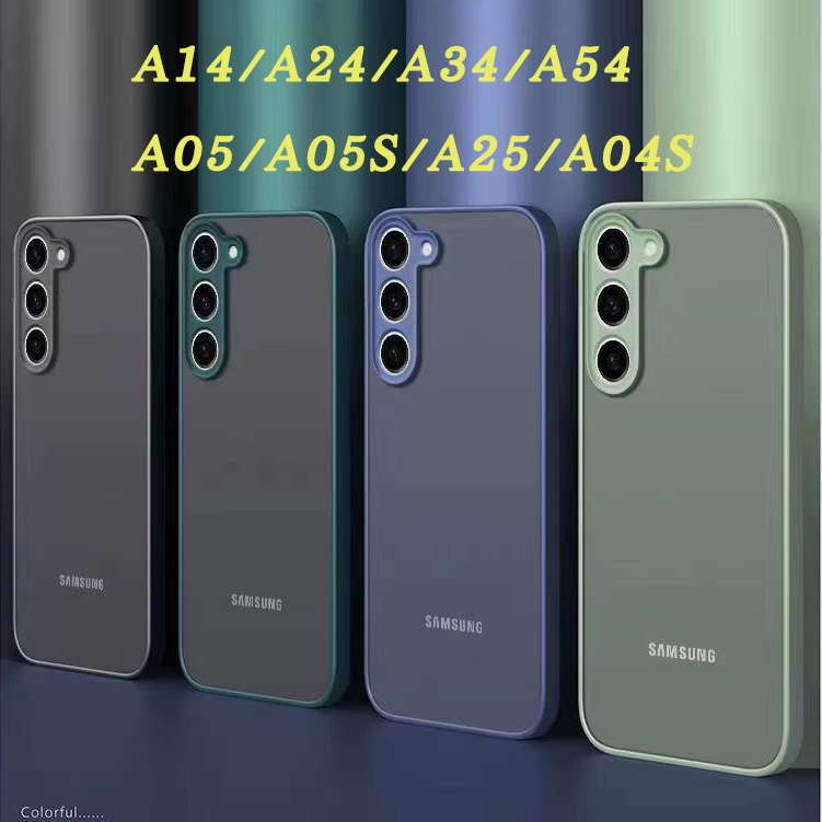 เคสกันกระแทก A25 A05S เคสขอบสีหลังด้าน Samsung A06 A16 A55 A15 A05 A35 A24 A34 A54 A14 A04S เคส ...