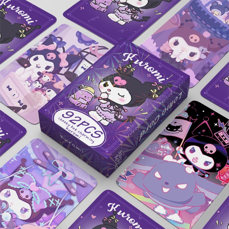 Sanrio Kuromi Photocard Lomo Card Postcard Sticker 92 ชิ้น ต่อกล่อง ...