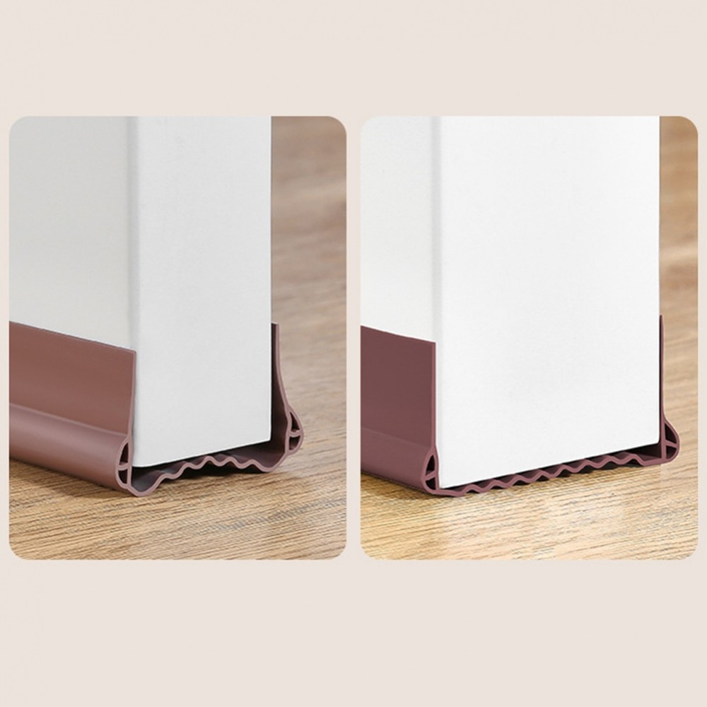 ยืดหยุ่น PVC 1M Self กาวประตู Draft Excluder Strip ด้านล่าง Stopper ...