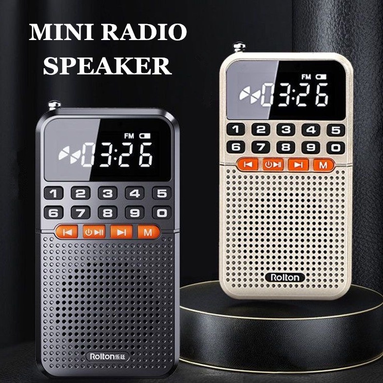 Rolton T1 ลําโพงวิทยุ FM บลูทูธ แบบพกพา พร้อมไฟฉาย LED รองรับการ์ด TF ...