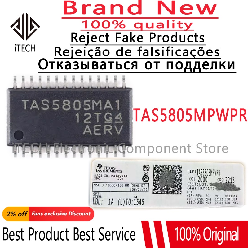 เครื่องขยายเสียงสเตอริโอ Class D TAS5805MPWPR TAS5805 HTSOP-28 23W ของ ...
