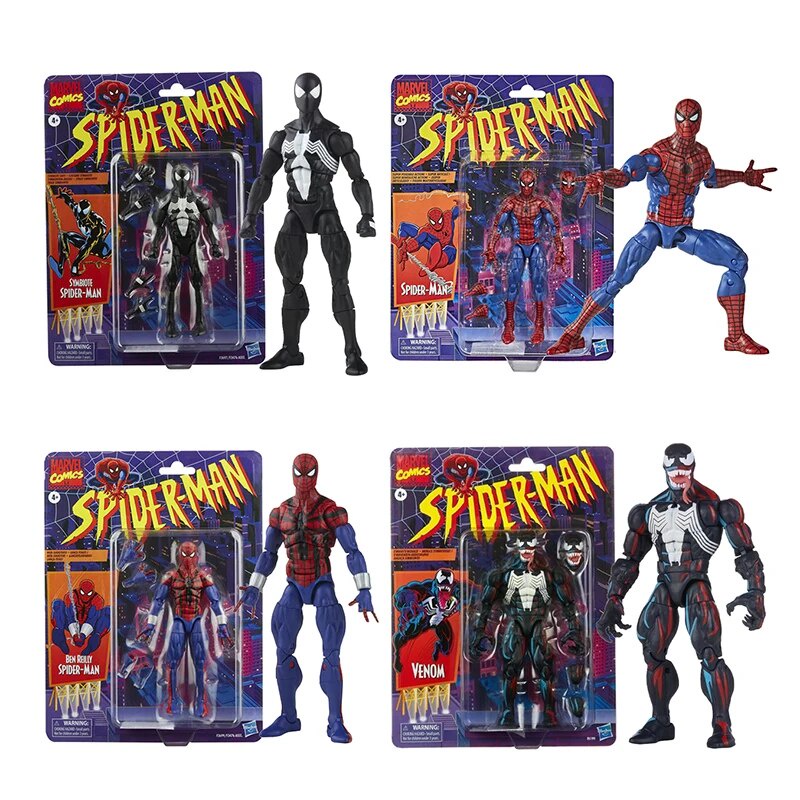 Marvel Legends Symbiote Spider-Man Action Figure Retro Spiderman Venom ...