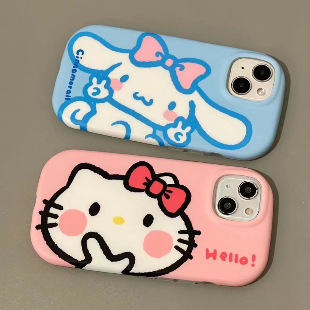 เคสโทรศัพท์มือถือคู่รัก แบบนิ่ม ลายการ์ตูน Hello Kitty Cinnamon Dog ...