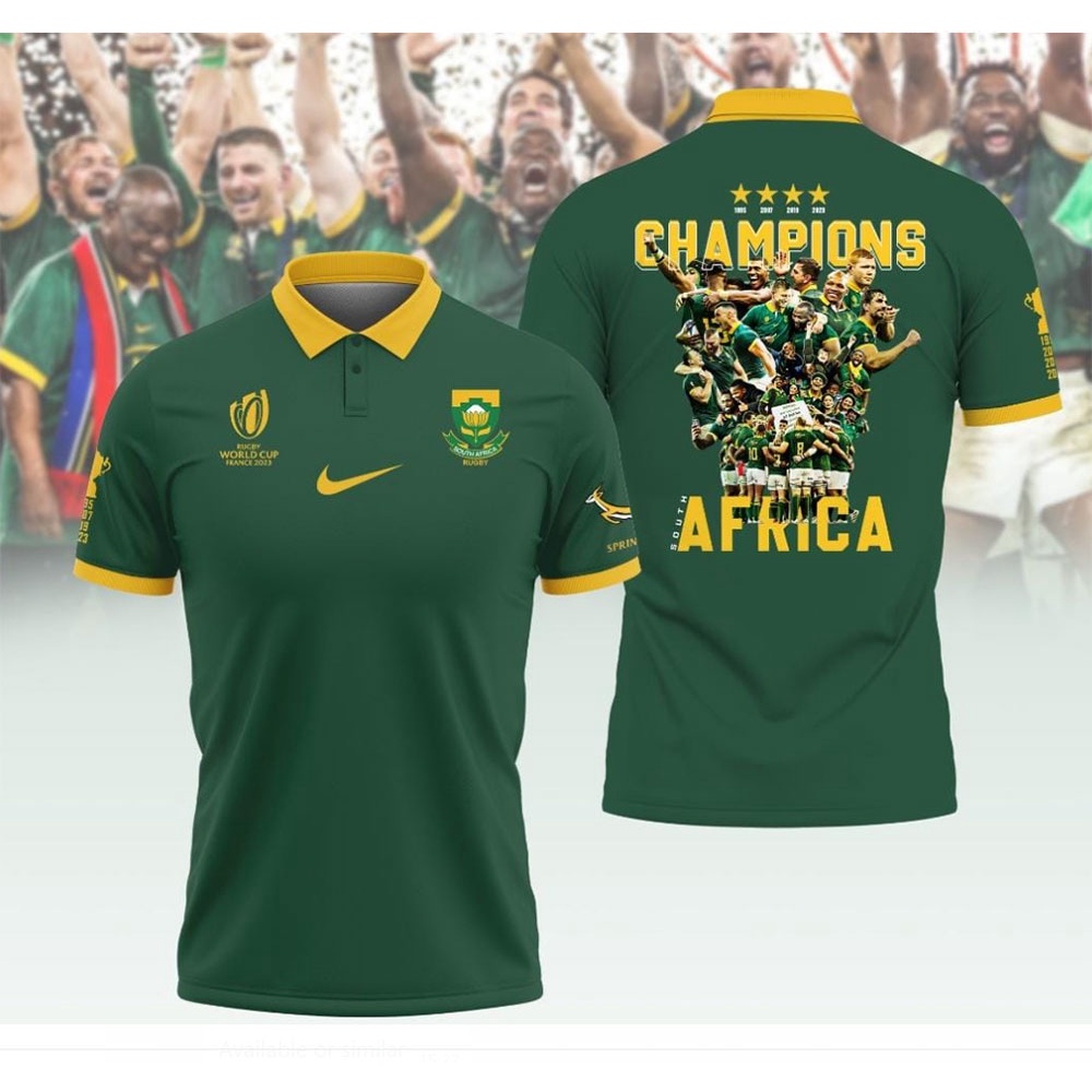เสื้อกีฬารักบี้ ลายทีมชาติแอฟริกาใต้ Springboks RWC Home Champion ...