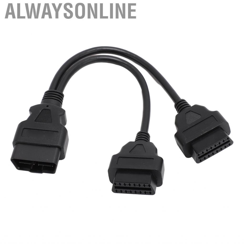 Alwaysonline OBD Extension Cable 16Pin Male to Dual Female Y Splitter ...