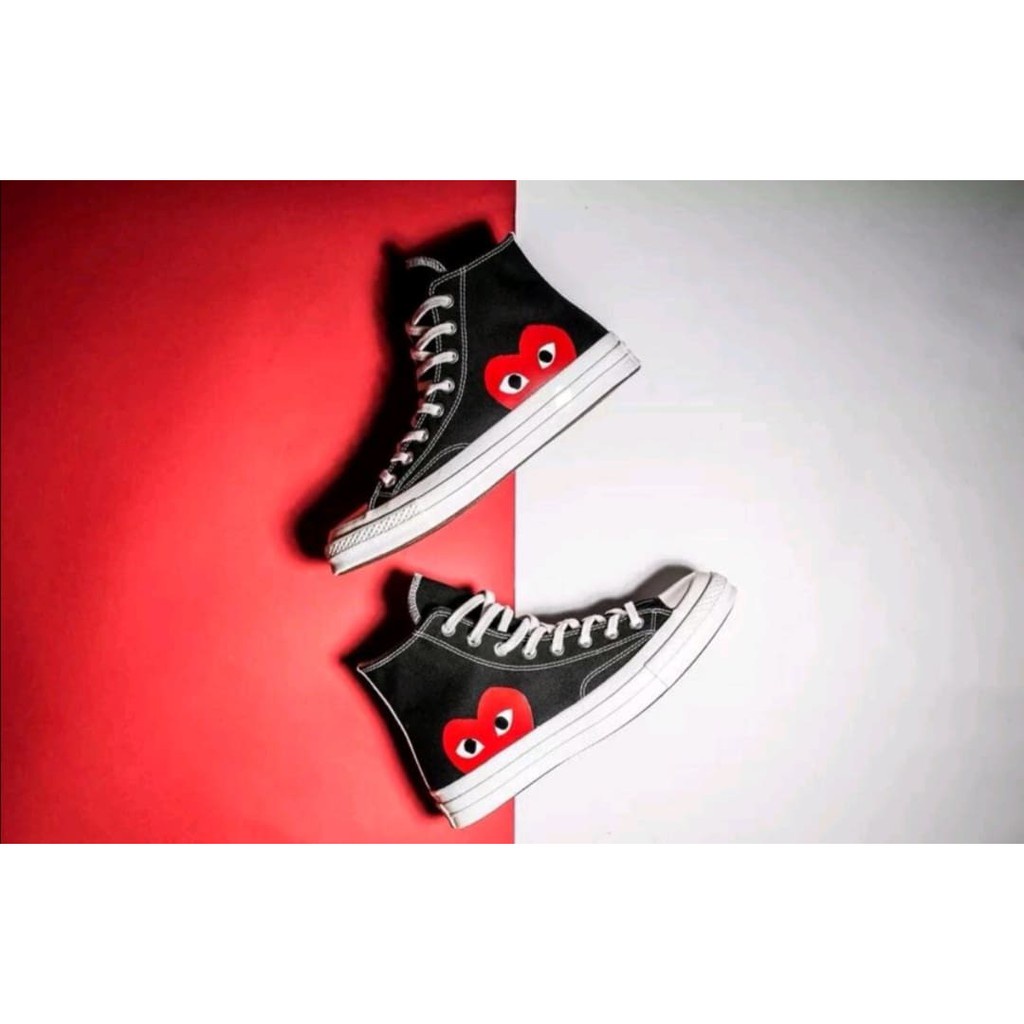 CONVERSE CHUCK TAYLOR ALL STAR 70s HI COMME DES GARCONS PLAY BLACK CDG ...