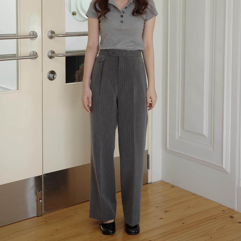 urban apparels | heim tailored trousers กางเกงขายาวลาย stripe ผ้า ...