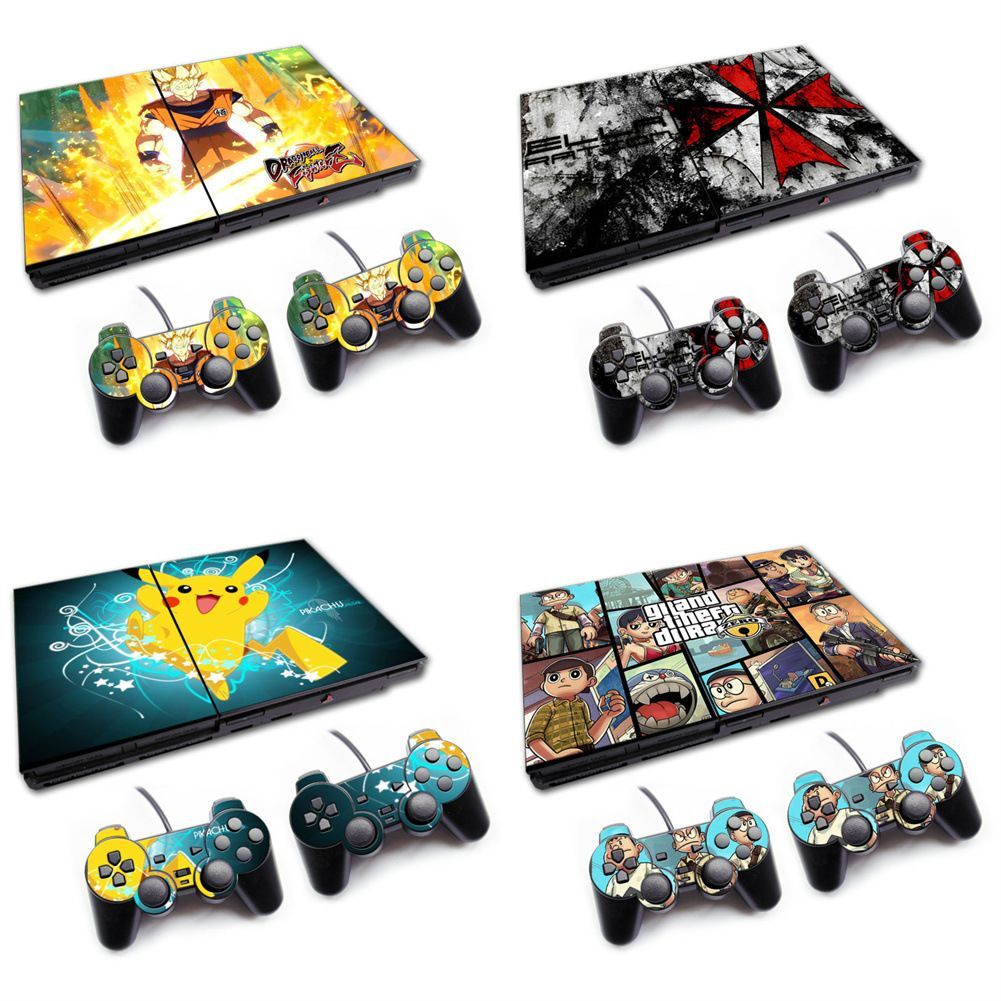 Ps2 Slim เกมคอนโซลสติกเกอร์ที่มีสีสันสติกเกอร์ผิว Decals บุคลิกภาพ ...