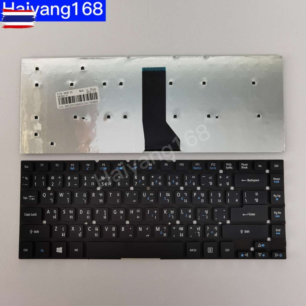 Keyboard คีย์อร์ด Acer Aspire E1-470 4755 E5-411 V3-471G สีดำ ภาษาไทย ...