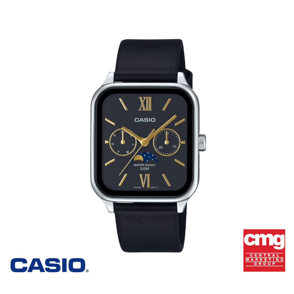 CASIO นาฬิกาข้อมือ รุ่น MTP-M305L-1A2VDF สายหนังแท้ สีดำ | Shopee Thailand